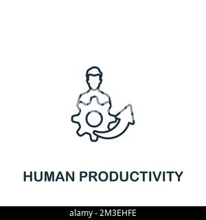 Human Productivity icon. Monochrome simple Human Productivity icon for ...