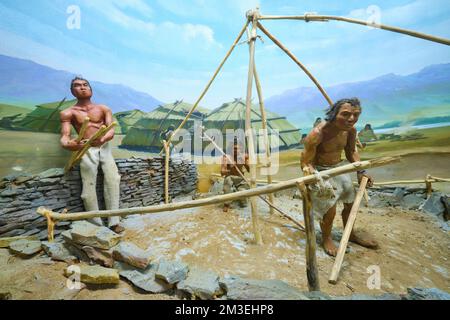 Recreation of Stone-age Village, Neolithic House, Stonehenge, Salisbury ...
