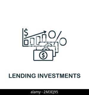 Lending Investments icon. Monochrome simple Investments icon for ...