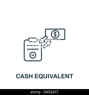 Cash Equivalent icon. Simple line element investments symbol for ...