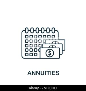 annuities icon, black vector sign with editable strokes, concept ...