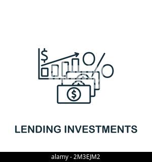 Lending Investments icon. Simple line element investments symbol for ...