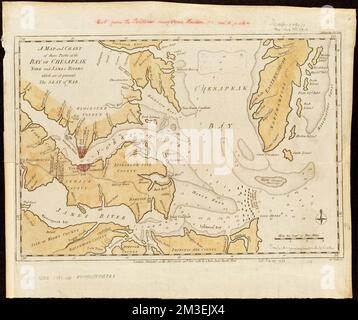18th century Map of Virginia and Maryland, America Stock Photo - Alamy