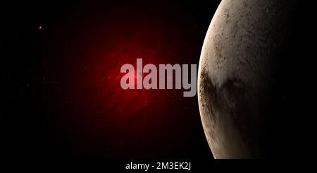Styx moon orbiting in the outer space with Pluto planet Stock Photo - Alamy