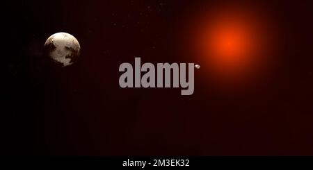 Styx moon, Pluto natural satellite, orbiting in the outer space Stock ...