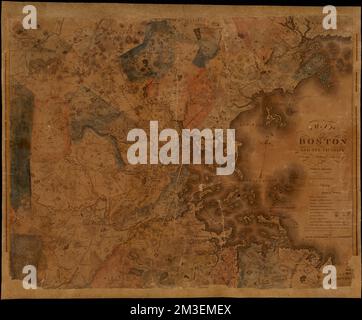 Map of Boston and its vicinity from actual surveys ,. Wayland ...