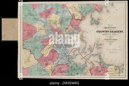 Map of Boston and the country adjacent from actual surveys , Boston ...