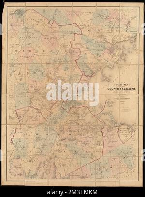 Map of Boston and the country adjacent from actual surveys , Boston ...