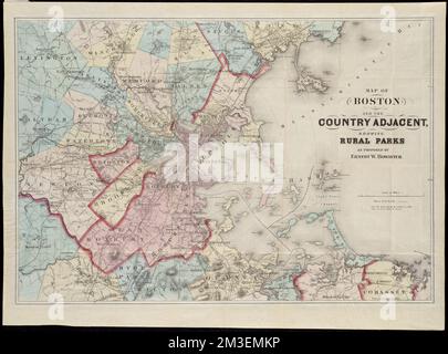 Map of Boston and the country adjacent, showing rural parks , Parks ...