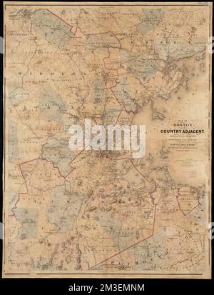 Map of Boston and the country adjacent from actual surveys , Boston ...