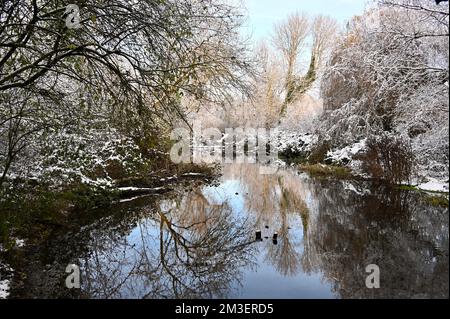 Snowy Conditions, River Cray, Foots Cray Meadows, Nature Reserve ...