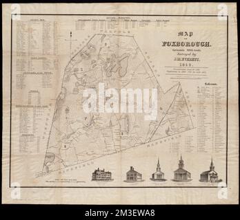 Map of Foxborough : containing 12806 acres. Relief shown by hachures ...