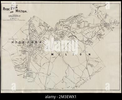 Map of Hyde Park and Milton , Boston Mass., Maps, Hyde Park Boston ...
