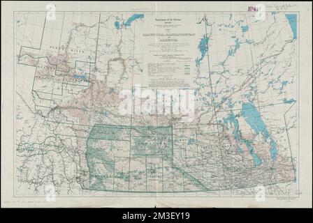 Map of Manitoba, Saskatchewan and Alberta , Land settlement, Prairie ...