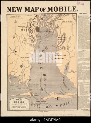 Map of Mobile Bay, 1861 Stock Photo - Alamy