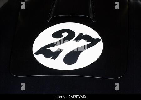 Classic race car number 2 on bonnet hood Stock Photo - Alamy