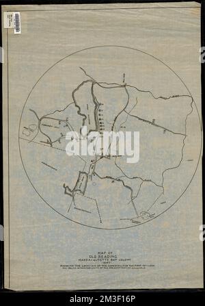 Map of old Reading, Massachusetts Bay Colony, 1651 ,. Lucius Beebe ...