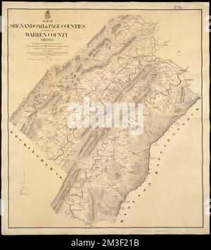 Map of Shenandoah & Page counties and part of Warren County, Virginia ...