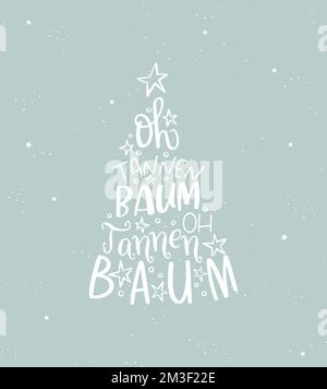 Lovely hand written Christmas design in German language, saying "Silent ...