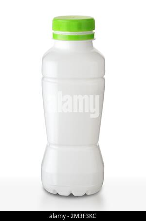 small plastic kefir bottle on white background Stock Photo - Alamy