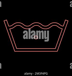 Neon wash in cold water Clothes care symbols Washing concept Laundry ...