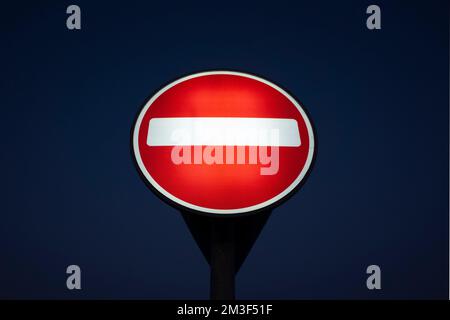 Red and white british no entry road sign Stock Photo - Alamy