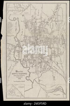 Map of the city of Keene, from recent surveys , Keene N.H., Maps Norman ...
