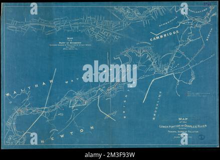 Map of Charles River showing principal sources of pollution , Water ...