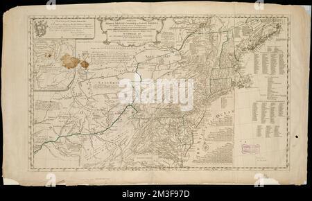 Map of North America from 1755 - mitchell Stock Photo - Alamy