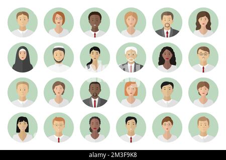 Female avatar profile sign, different people avatars, face silhouette ...