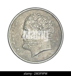 Greece 10 drachmas, 1986 on a white background Stock Photo - Alamy