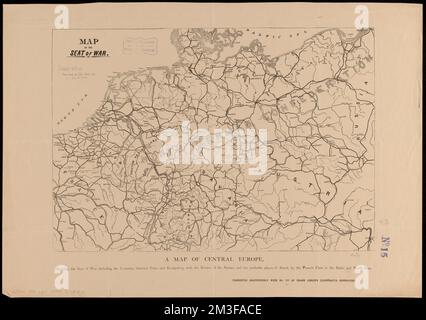 Map of the seat of war , Franco-Prussian War, 1870-1871, Maps, Europe ...