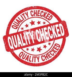 QUALITY CHECKED text written on green-black grungy stamp sign Stock ...