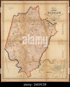Town of Dedham Massachusetts , Dedham Mass., Maps Norman B. Leventhal ...