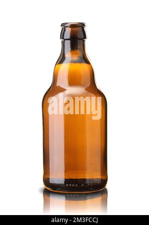 small empty beer bottle on black background with gradient Stock Photo ...