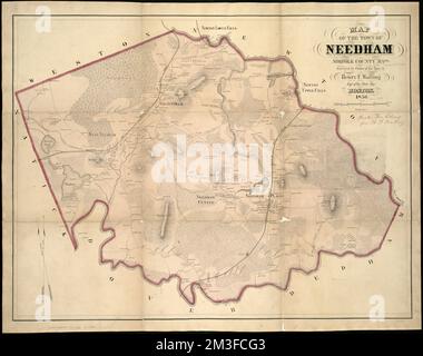 Map of the town of Needham, Mass , Needham Mass., Maps, Manuscript ...
