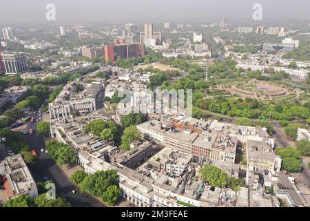 Aerial View of Connaught Place Located at New Delhi, India Stock Photo ...