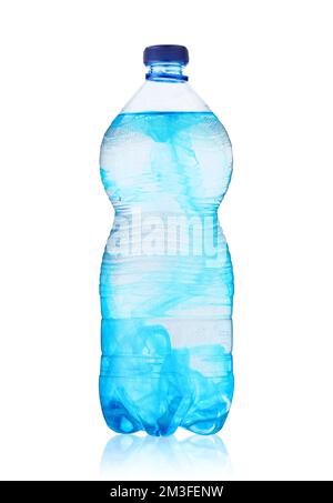 medium plastic bottle with mineral water on a white background Stock ...