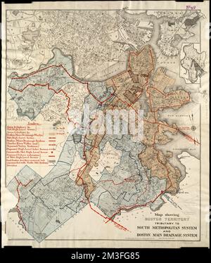 Boston water works : map showing the several sources of supply already ...