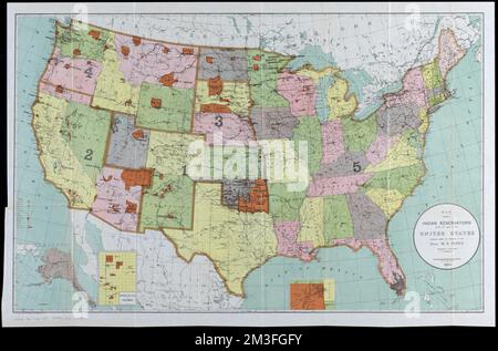Map showing Indian reservations within the limits of the United States ...