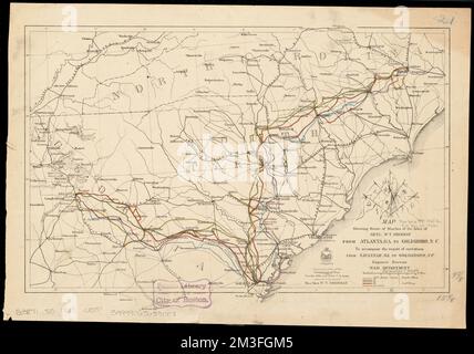 Sherman’s March Through Carolinas. This map shows: The Campaign of the ...