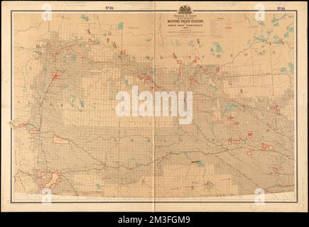 Map showing mounted police stations in north-western Canada , Police ...