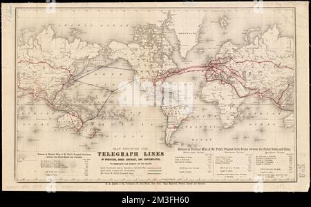 Map showing the telegraph lines in operation, under contract, and ...