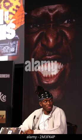 KSI during a press conference at the Glaziers Hall, London. Picture ...