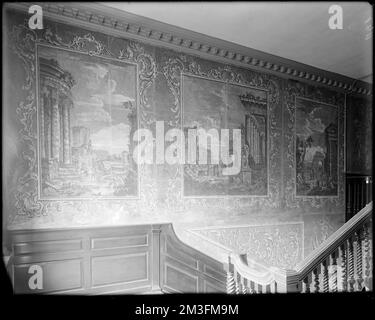 Marblehead, 169 Washington Street, wallpaper, hall, third floor ...