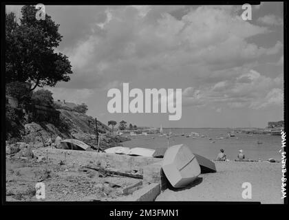 Marblehead, beach scene , Beaches, Boats. Samuel Chamberlain Photograph ...
