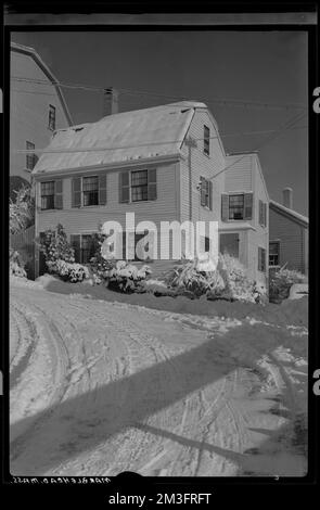 Marblehead, house exterior, snow , Architecture, Dwellings, Fences ...