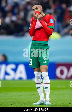 Morocco's Youssef En-Nesyri reacts during the Africa Cup of Nations ...