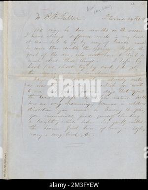 Margaret Fuller manuscript letter (copy), Rome, April 1848 Stock Photo ...