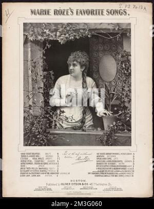 Marie Roze's favorite songs , Rôze, Marie, 1846-1926 Stock Photo - Alamy